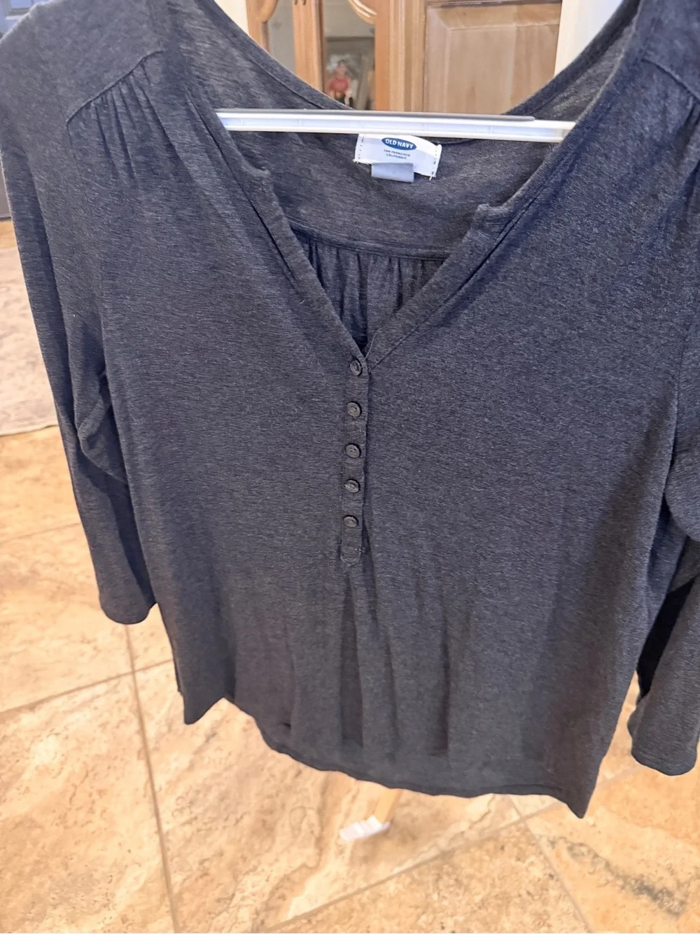 Old Navy | Tops | Old Navy Dark Gray Henley Long Sleeve Top | Poshmark